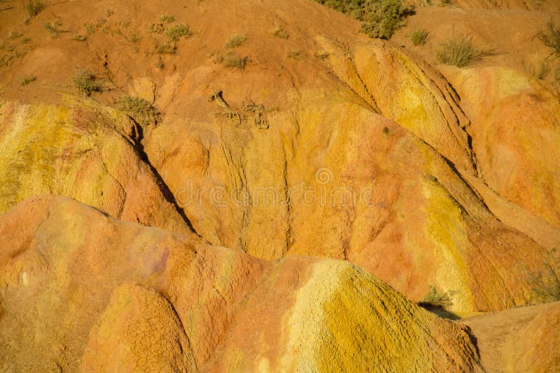 Desert Yellow Dry Ground Surface Pattern Stock Photo - Image of clay ...