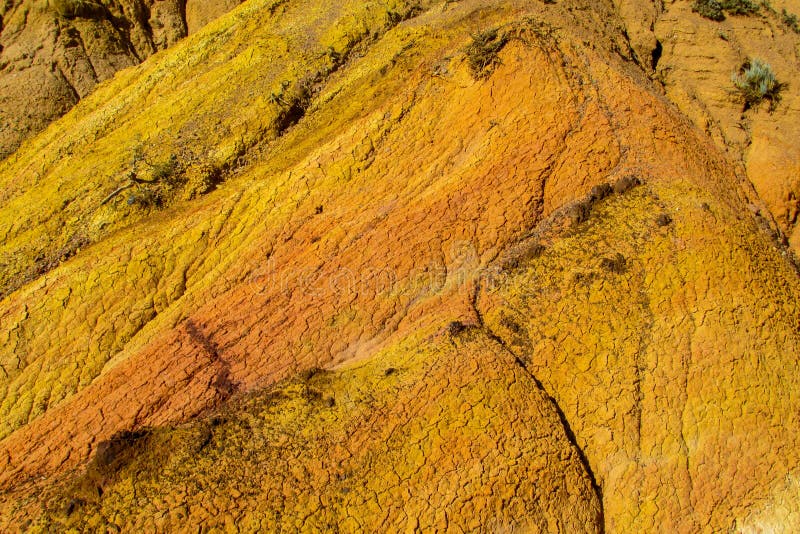 Desert Yellow Dry Ground Surface Pattern Stock Image - Image of arid ...