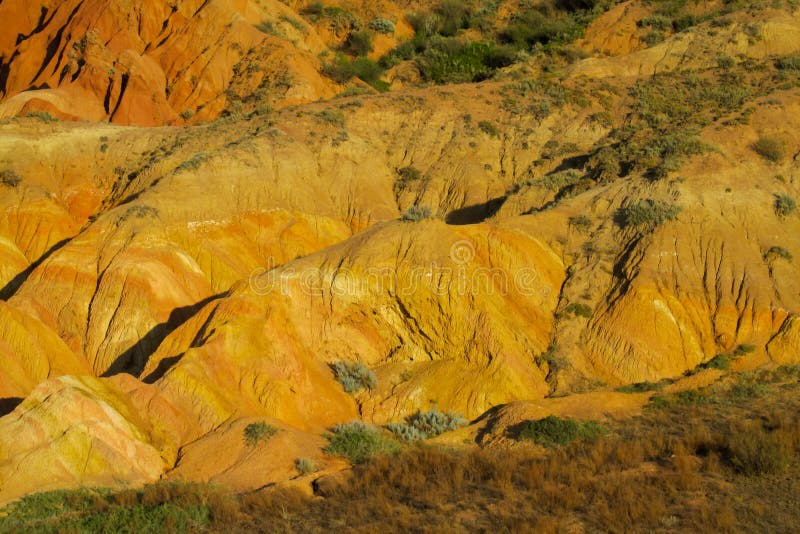 Desert Yellow Dry Ground Surface Pattern Stock Photo - Image of crack ...