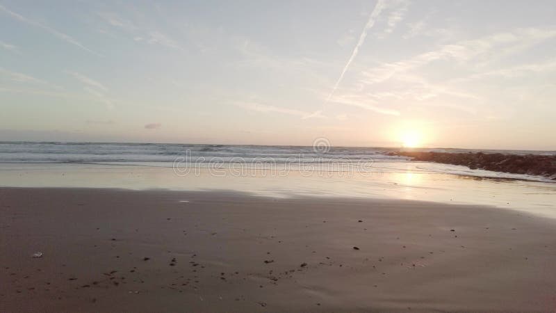 Low Tide at the Beach at Sunset Stock Footage - Video of seaside ...