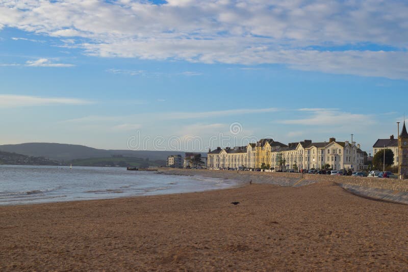 Deserted Beach in Winter. in Exmouth, Devon, UK Stock Image - Image of ...
