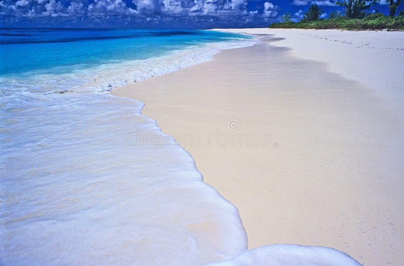The Deserted Beaches of Bird Island in the Seychelles Stock Image ...
