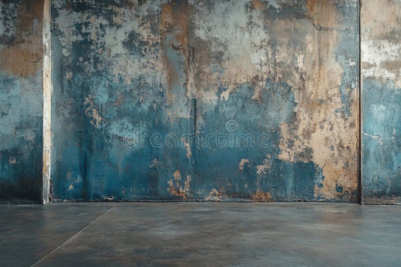 A Deserted, Classic Concrete Room Featuring a Dark Floor and a ...