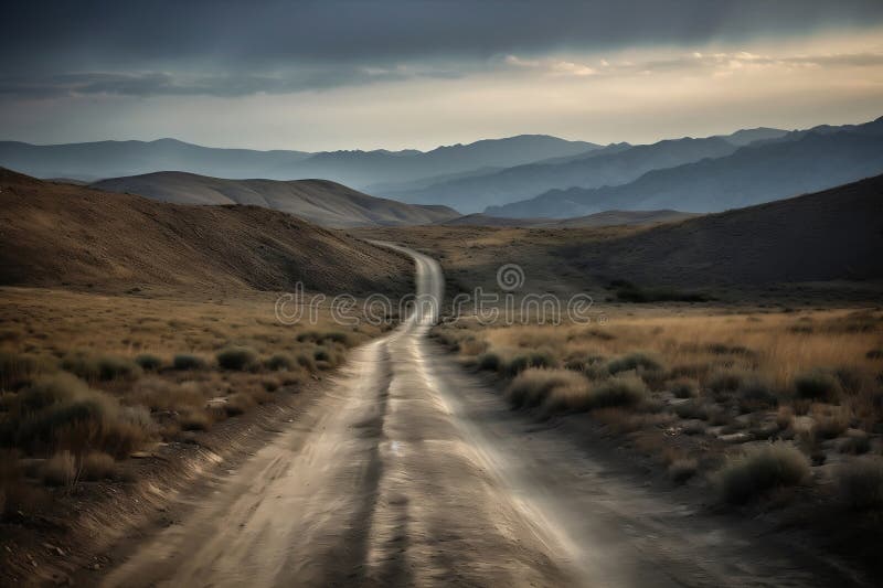 Deserted Country Road. AI Generated Stock Illustration - Illustration ...