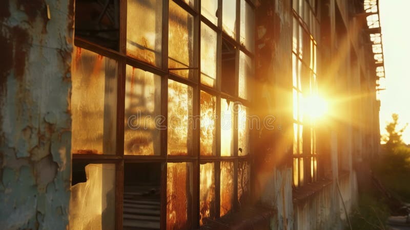 A Deserted Industrial Complex Its Rusted Metal Walls and Broken Windows ...