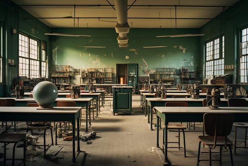 A Deserted Laboratory Classroom with Future Discoveries Stock ...