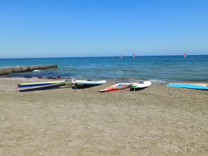 A Deserted Mackenzie Beach on a Sunny Day. Larnaca. Cyprus. Lockdown ...