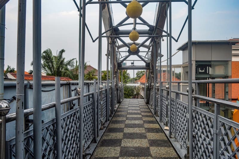 A Deserted Pedestrian Bridge without Pedestrians Stock Photo - Image of ...