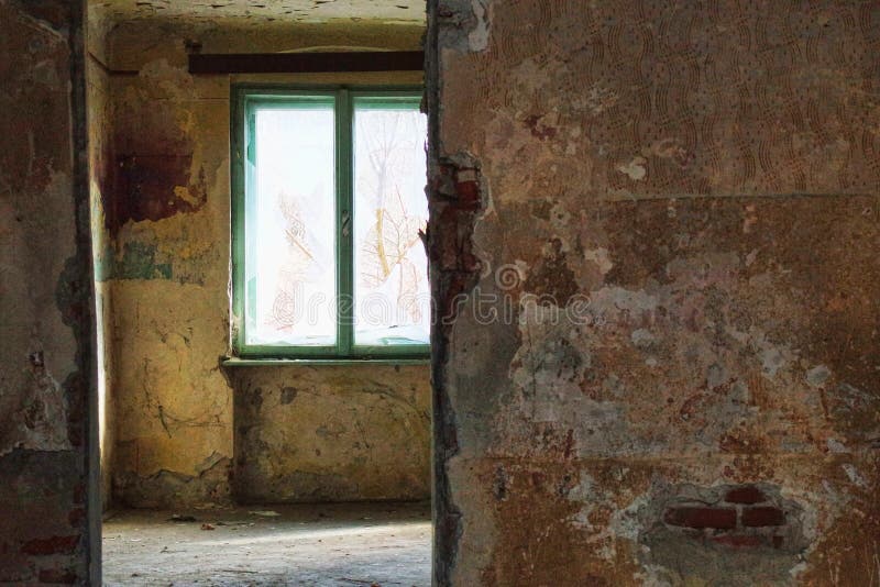 Deserted rooms stock photo. Image of broken, cracked - 89571794