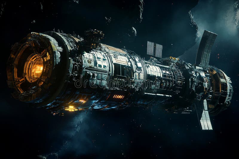 Deserted Space Station with Futuristic Sci-Fi Elements Stock ...