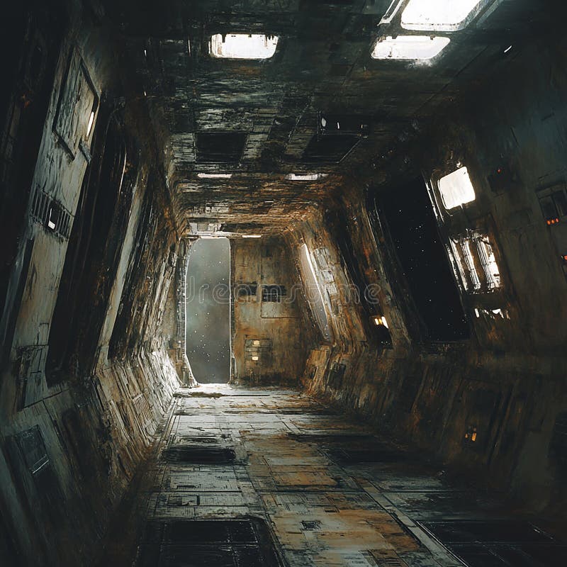 Deserted Space Station with Futuristic Sci-Fi Elements Stock ...