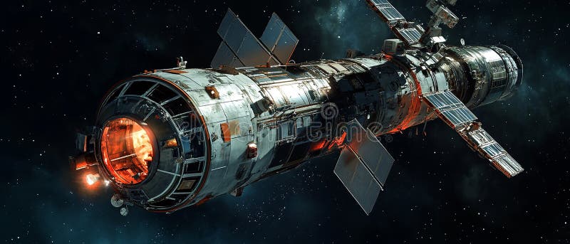 Deserted Space Station with Futuristic Sci-Fi Elements Stock ...