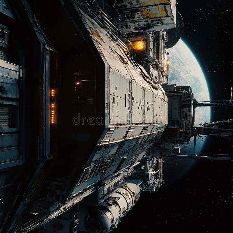 Deserted Space Station with Futuristic Sci-Fi Elements Stock ...