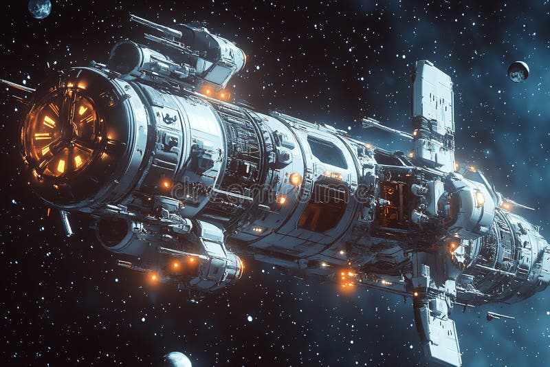 Deserted Space Station with Futuristic Sci-Fi Elements Stock ...