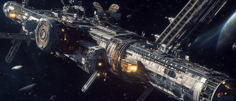 Deserted Space Station with Futuristic Sci-Fi Elements Stock ...