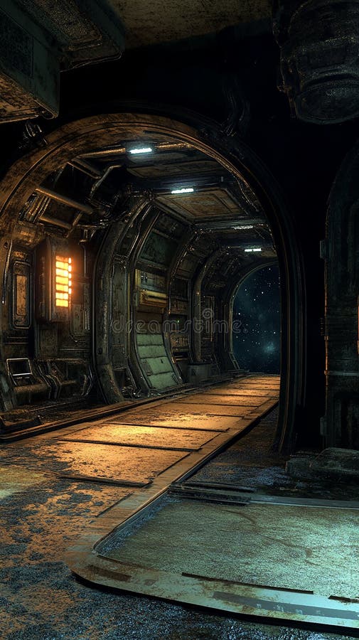 Deserted Space Station with Futuristic Sci-Fi Elements Stock ...