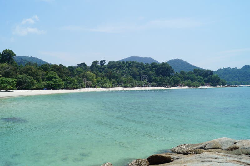 Deserted Tropical Island Covered with Jungle. Stock Photo - Image of ... Deserted Tropical Island Covered with Jungle. Stock Photo - Image of ...