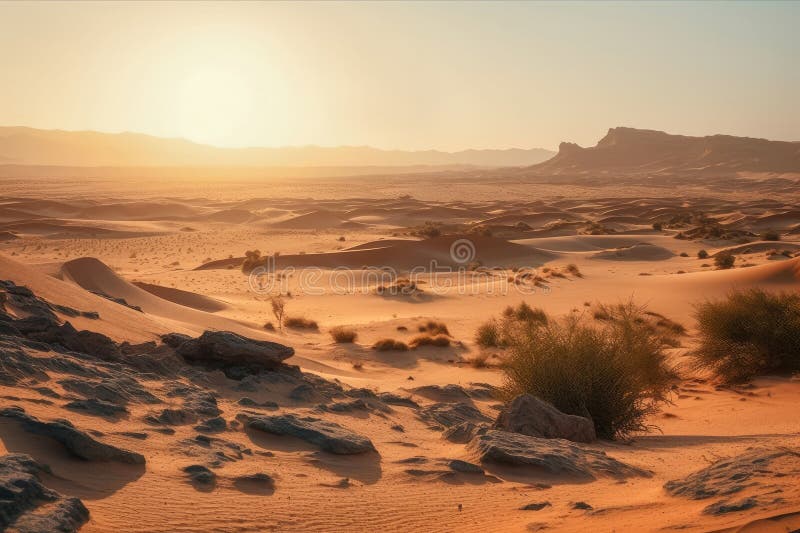 Desertification - Desert Landscape Symbolizing the Impact of Climate ...