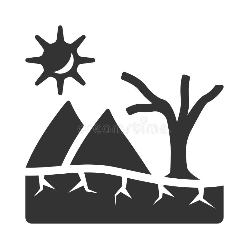 Desertification Icon stock illustration. Illustration of icon - 305814927