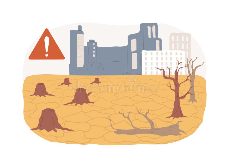 Desertification Isolated Concept Vector Illustration. Stock Vector ...