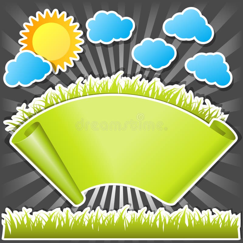 Desfile De Papel Con La Hierba Verde Ilustración del Vector ...