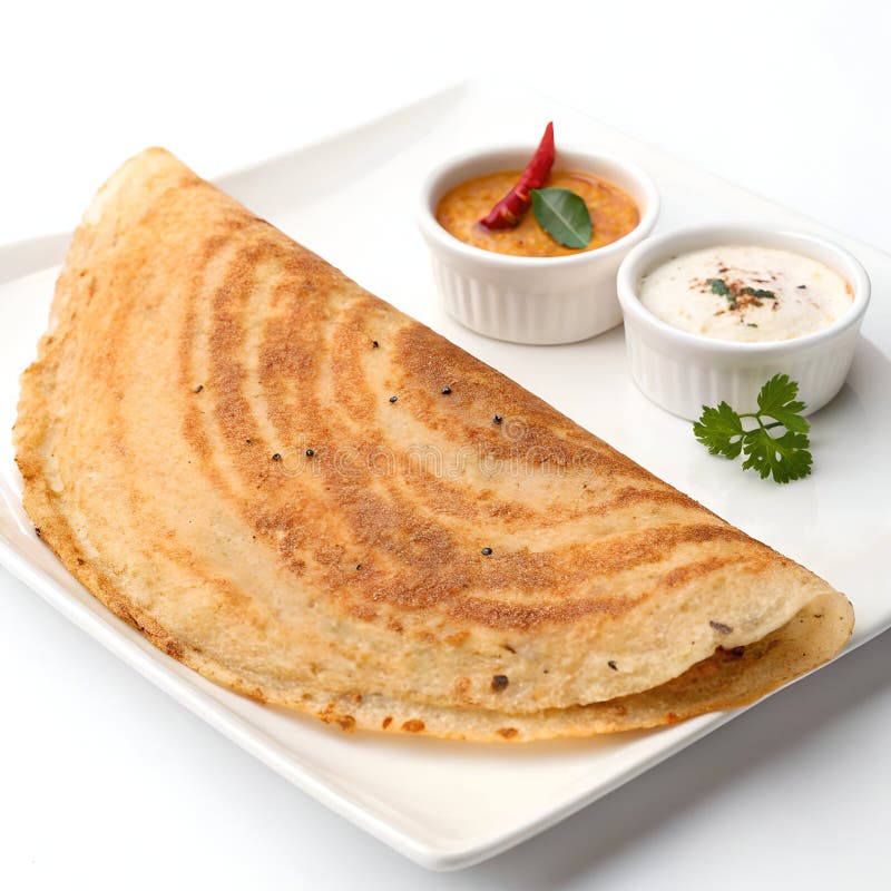 Desi Style Dosa Isolated on White Background Stock Illustration ...