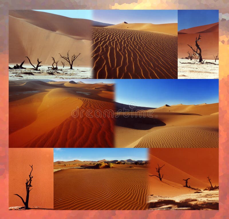 Collage Del Desierto De Namibia Foto de archivo - Imagen de arena ...