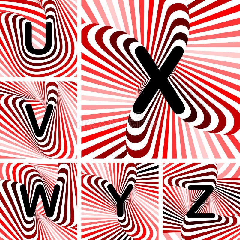 Design ABC Letters from U To Z. Strip Twisting Lin Stock Vector ...