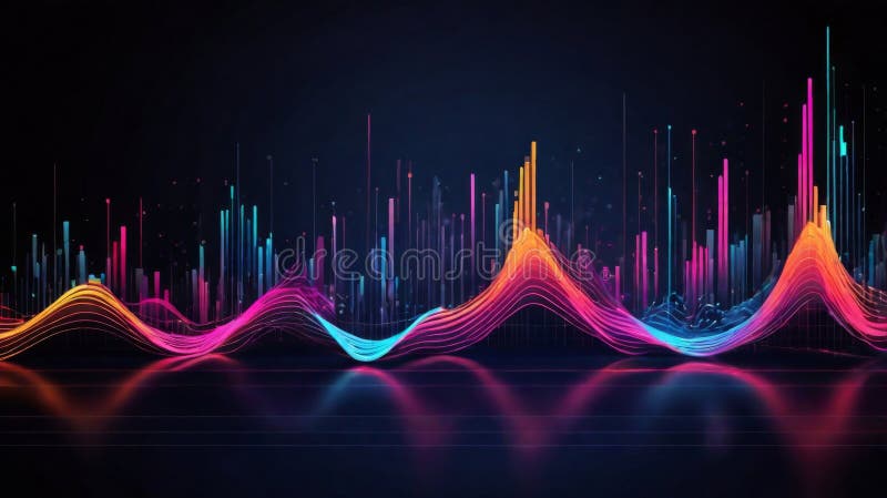 Design an Abstract Background Featuring a Digital Waveform or Signal ...
