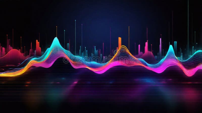 Design an Abstract Background Featuring a Digital Waveform or Signal ...