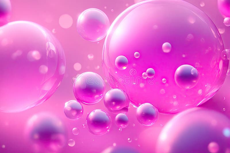 Design Abstract Bubbles on Pink Background Ai Generative Stock ...