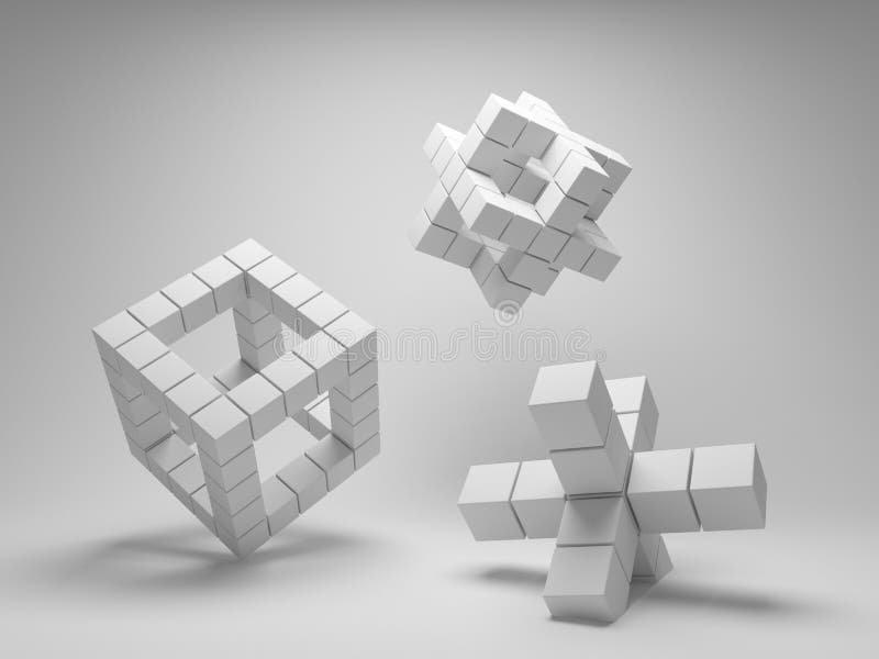 Design Abstract Geometry of the Cubes Stock Illustration - Illustration ...