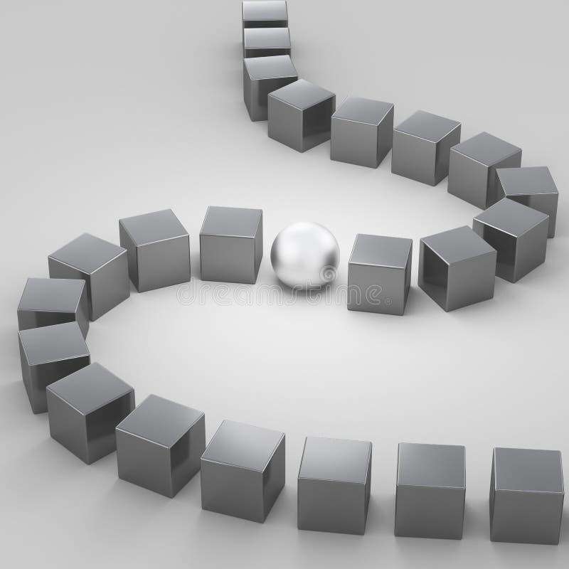 Design of Abstract Grey Cubes, 3d Rendering Stock Illustration ...