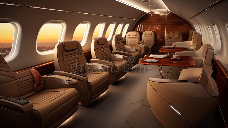 Design aircraft interior stock illustration. Illustration of legroom ...