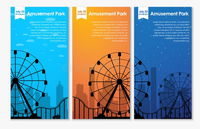 Design Amusement Park Banners Stock Vector - Illustration of circle ...