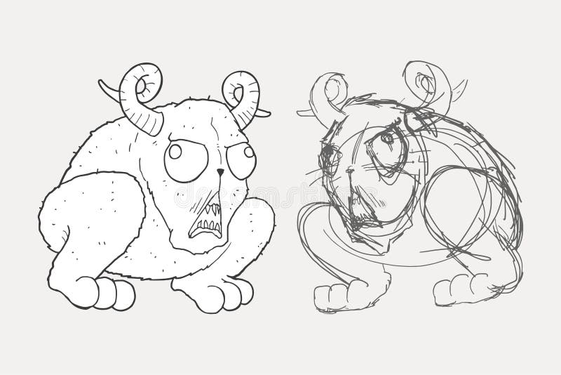 Design of angry creature stock vector. Illustration of vector - 290267314