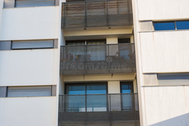 Modern balconies stock image. Image of complex, community - 9249351