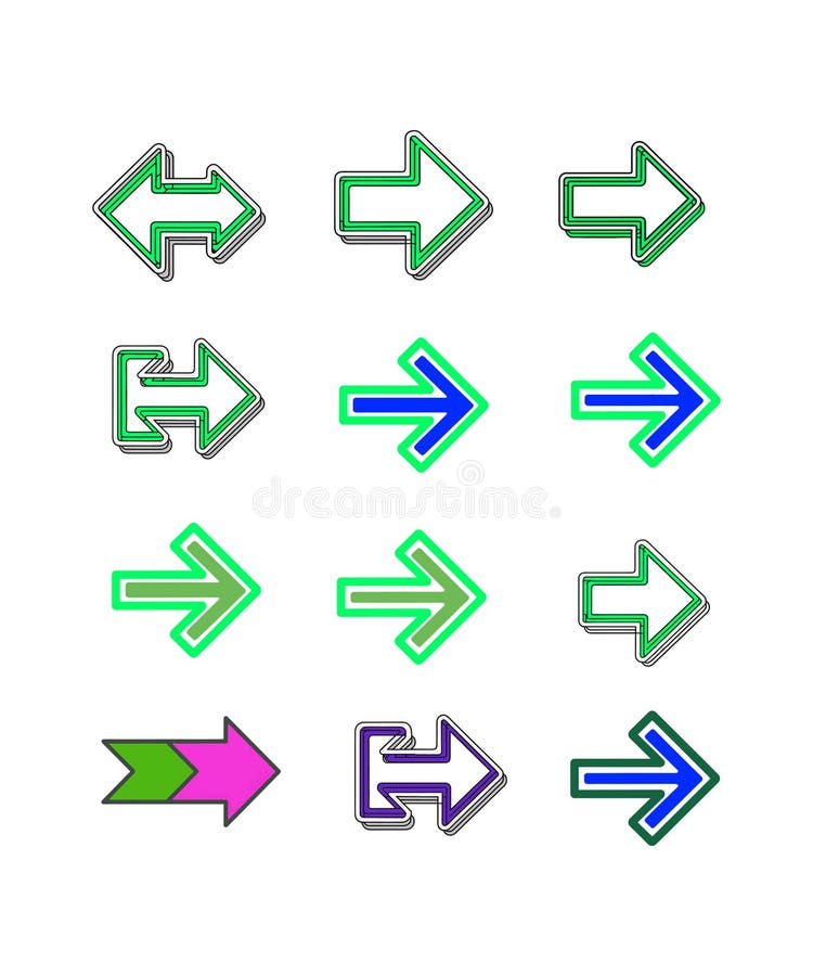 Many Type of Sign with Arrow Stock Vector - Illustration of navigation ...