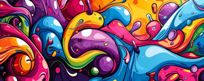 Design Art Background with a Bold, Vibrant Graffiti Style, Bright ...