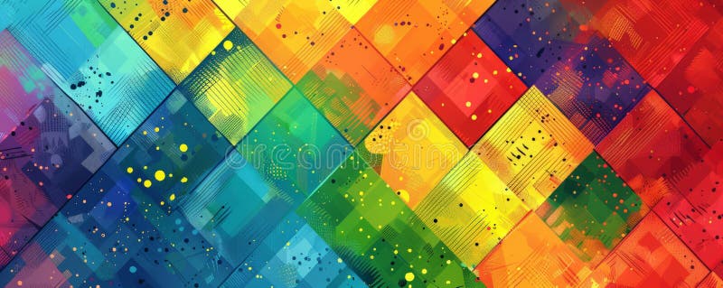 Design Art Background Featuring a Digital Pixel Art Pattern in Bright ...