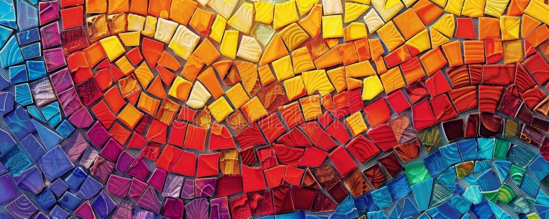 Design Art Background Featuring a Vibrant Mosaic Pattern in a Rainbow ...