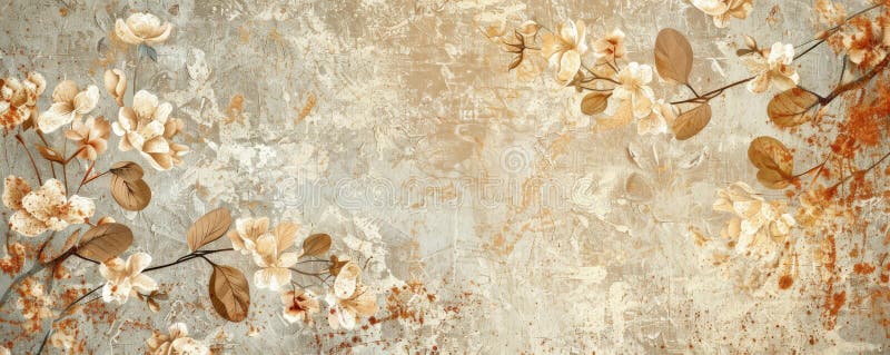 Design Art Background Featuring a Vintage-inspired Floral Pattern in ...