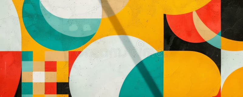 Design Art Background with a Retro-inspired Geometric Pattern in Bold ...