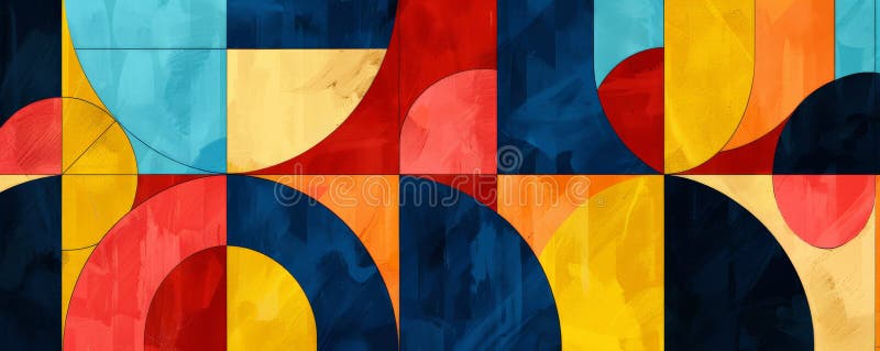 Design Art Background with a Retro-inspired Geometric Pattern in Bold ...