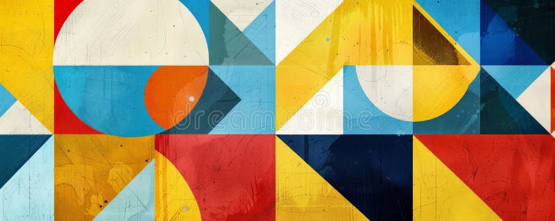 Design Art Background with a Retro-inspired Geometric Pattern in Bold ...