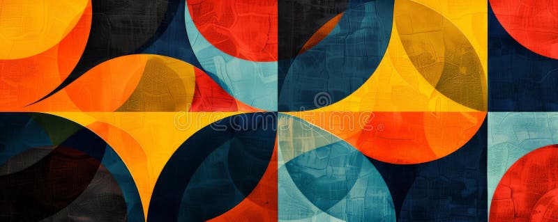 Design Art Background with a Retro-inspired Geometric Pattern in Bold ...