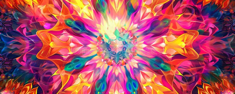 Design Art Background Showcasing a Kaleidoscope of Bright, Psychedelic ...