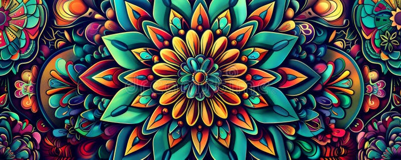Design Art Background Showcasing a Kaleidoscope of Bright, Psychedelic ...