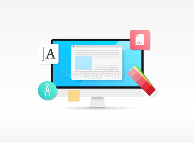 Design Art Computer Desktop Stock Vector - Illustration of concept ...