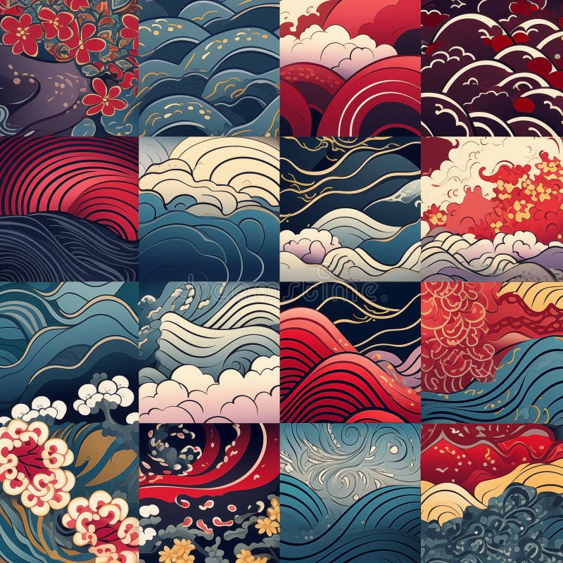 Colorful Various Pattern Backgrounds Generative Ai Stock Illustration ...